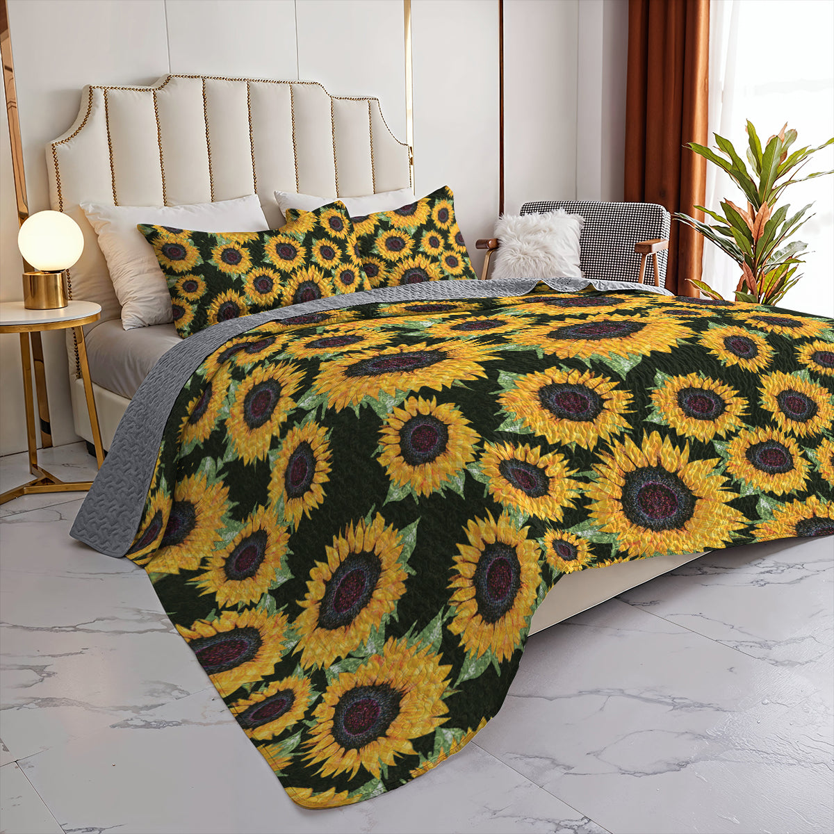 Spheregoods Quilt 3-Piece Set Sunflower
